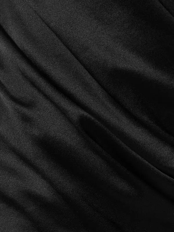 Staud Phare One-shoulder Draped Silk-blend Satin Top
