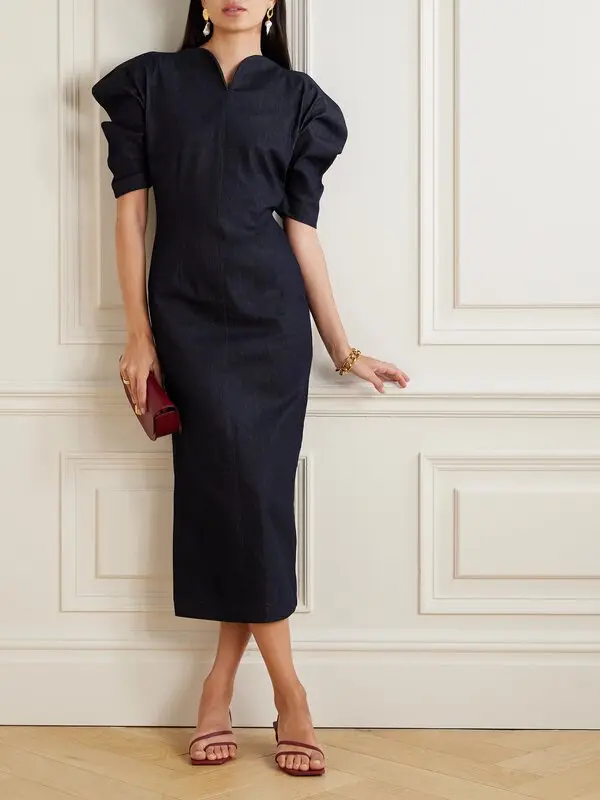 Destree Judith Denim Midi Dress In Blue - 60% Off