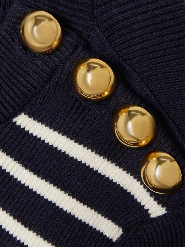 AMI Paris Striped Merino Wool-blend Sweater