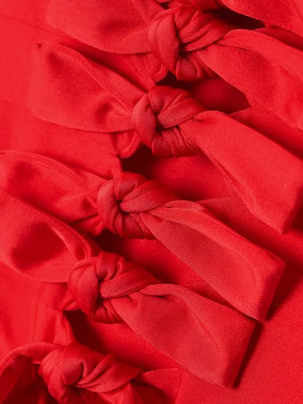 Coperni Strapless Knotted Cutout Midi Dress - Red