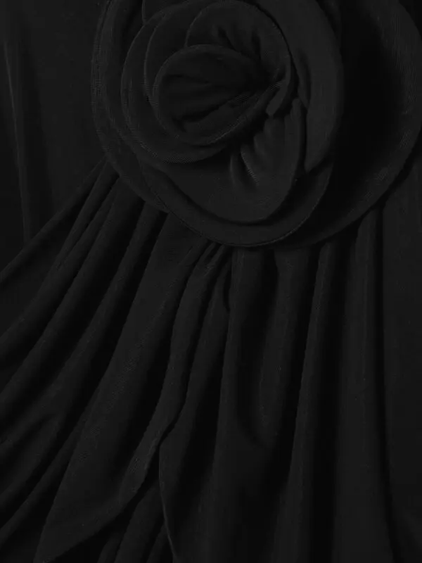 Magda Butrym Appliquéd Ruched Stretch-jersey Midi Skirt - Black
