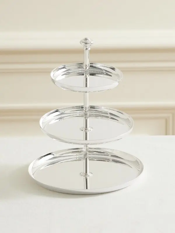 Christofle Albi Three-tier -plated Dessert Stand - Silver