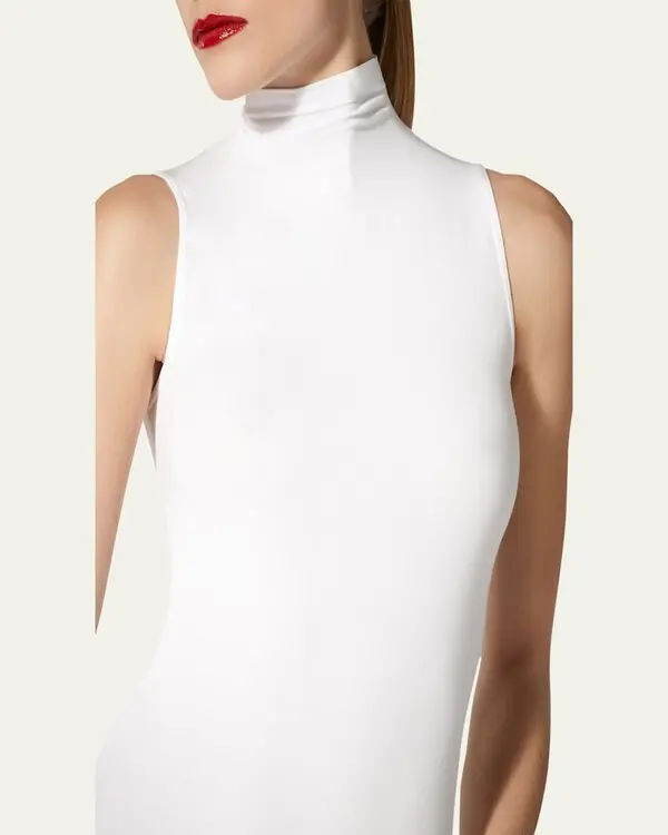 Wolford Sleeveless Mock-neck String Bodysuit - White