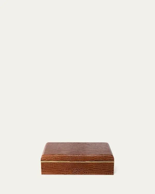 Aerin Classic Croc Leather Desk Box