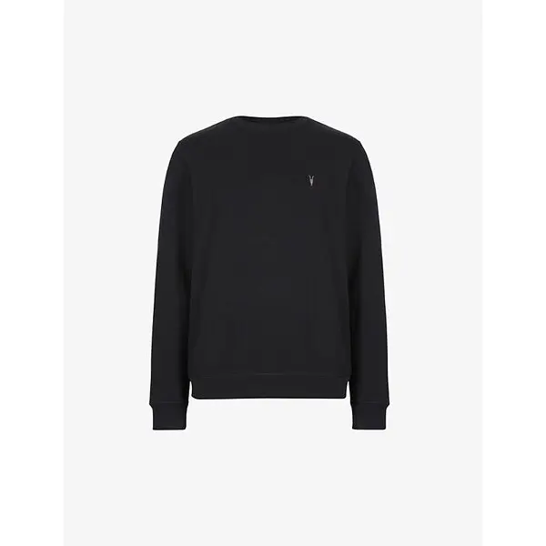 ALLSAINTS Raven Logo-embroidered Cotton Sweatshirt - Black