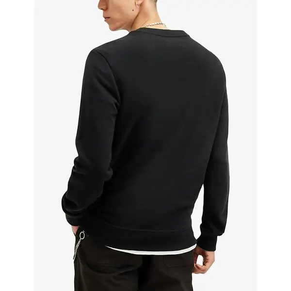 ALLSAINTS Raven Logo-embroidered Cotton Sweatshirt - Black