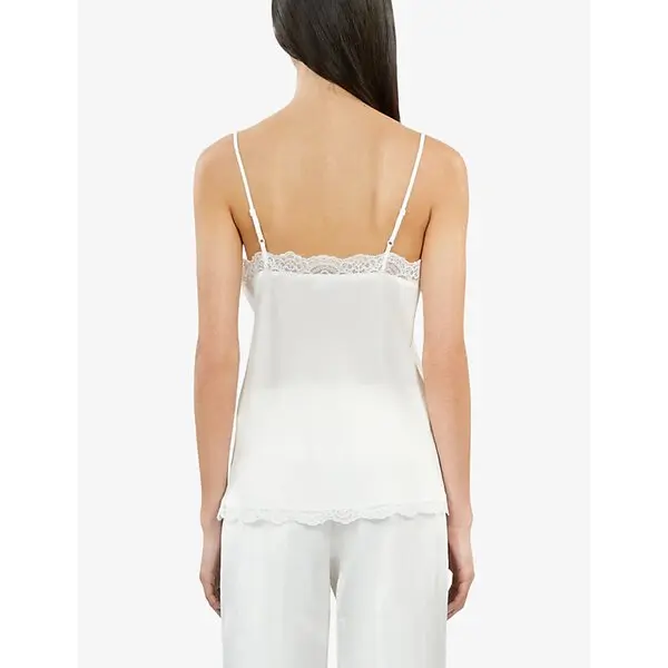 The Kooples Lace-embroidered Silk Top - Ecru