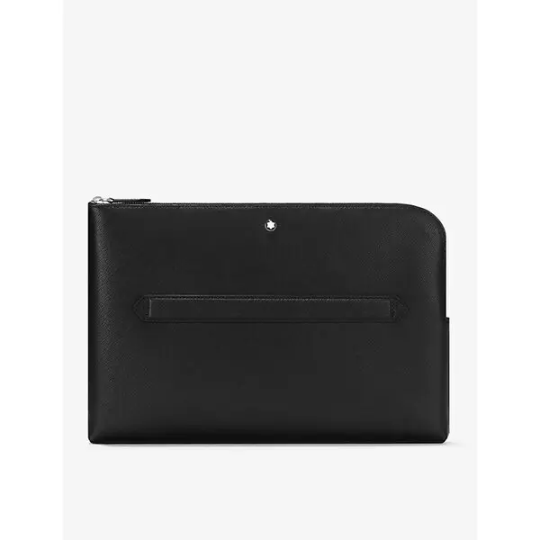 Montblanc Sartorial Logo-embellished Leather Laptop Case - Black