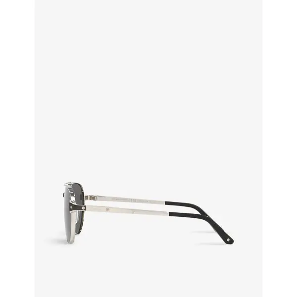 Cartier Ct0425s Pilot-frame Sunglasses - Silver