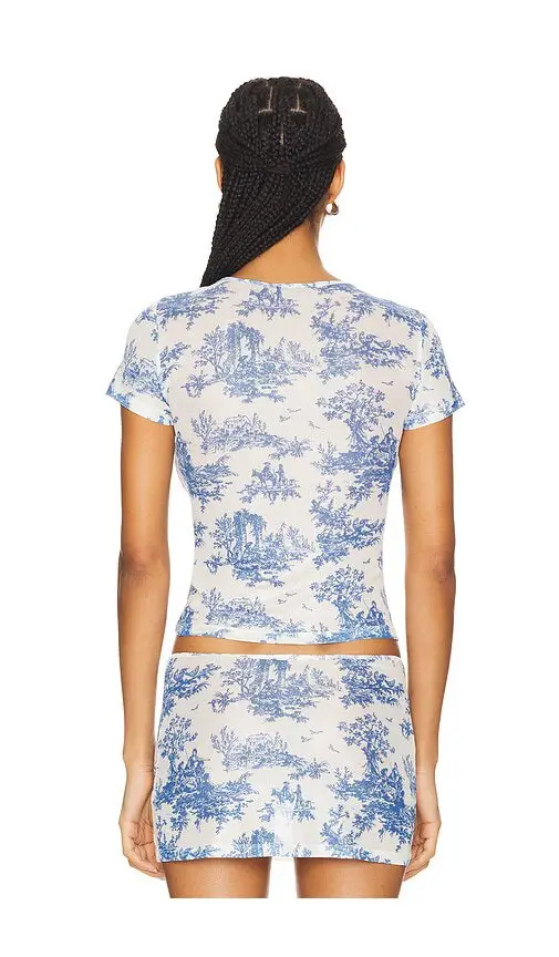 Miaou Printed Mesh Mini Tee - Blue