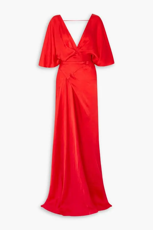 CORTANA Martina Open-back Draped Maxi Wrap Dress