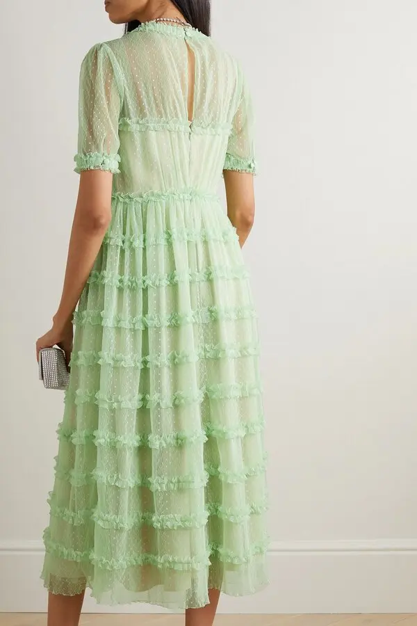 saloni camille bow dress green Saloni Camille Bow-Embellished Crepe-Trimmed Velvet Mini Dress In Green -  40% Off