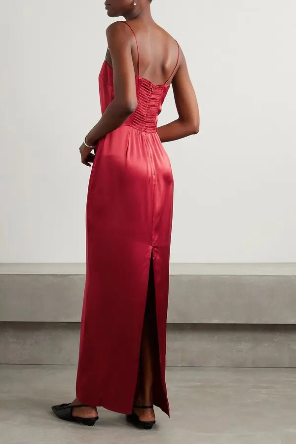 reformation frankie silk dress red Reformation Frankie silk Dress Red US8