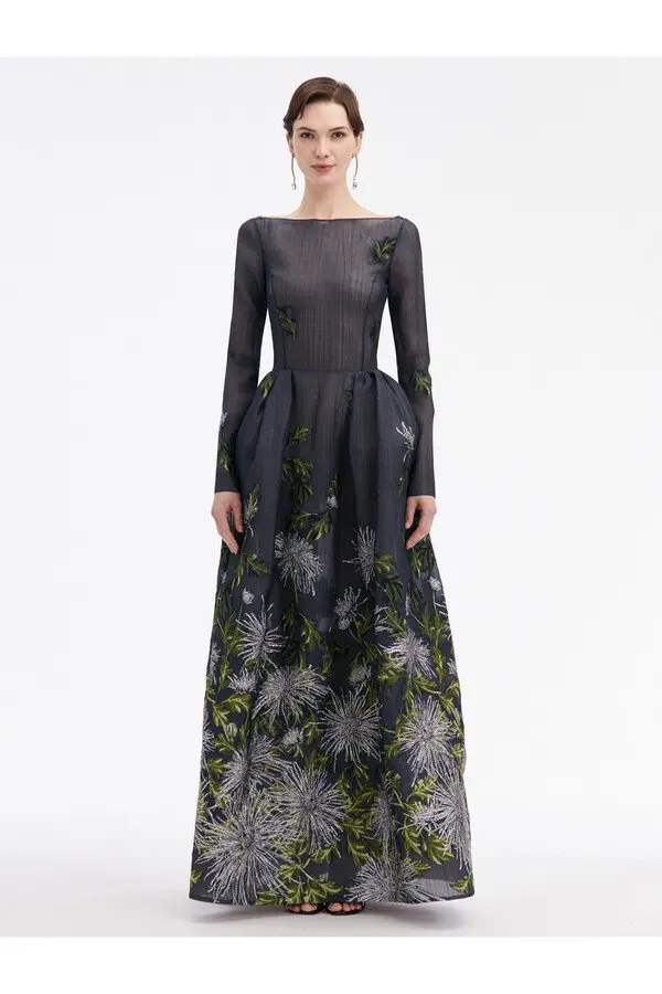 Oscar De La Renta Chrysanthemum Fil Coup Gown - Natural | Editorialist