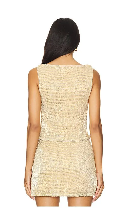 LOVERS AND FRIENDS Selma Embellished Top - Gold