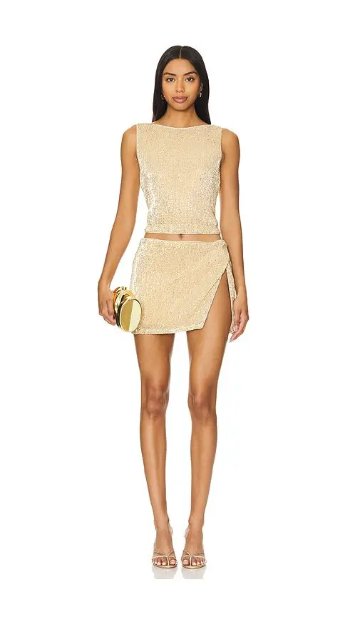 LOVERS AND FRIENDS Selma Embellished Top - Gold