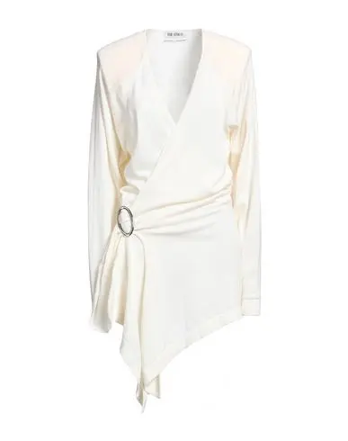 Attico Mini Wool Wrap Dress - Ivory