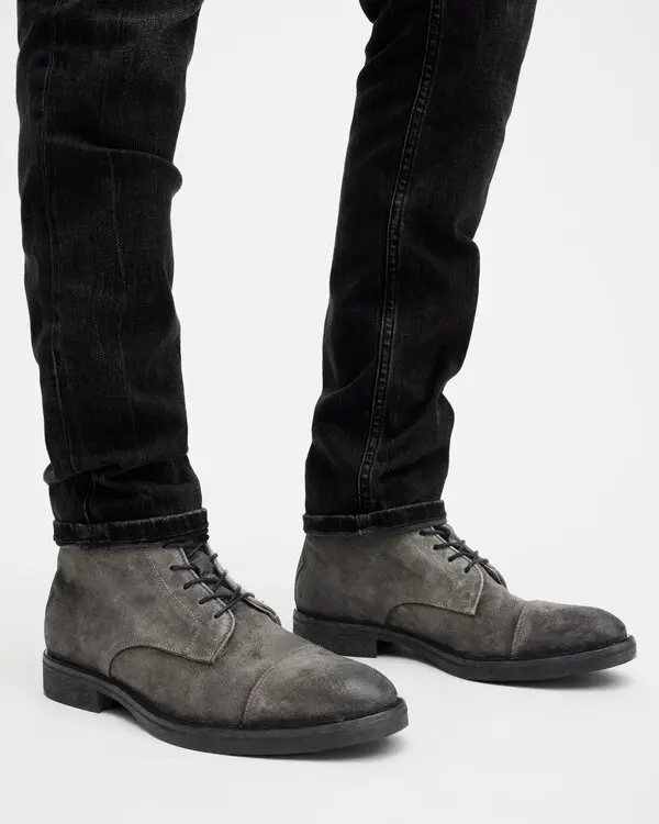 AllSaints $300 Drago Suede Lace Up Boots Khaki Distressed Almond Toe Sz 41 NEW Allsaints Drago Suede Lace Up Boots In Khaki - 76% Off  main image 2