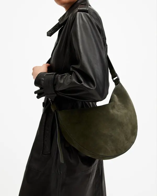 ALLSAINTS Half Moon Leather Shoulder Bag