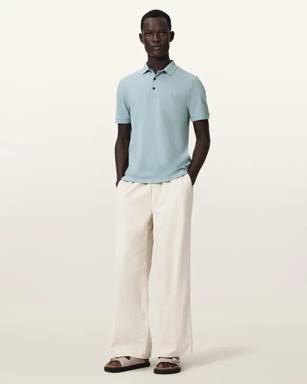 ALLSAINTS Reform Short Sleeve Polo Shirt - Blue