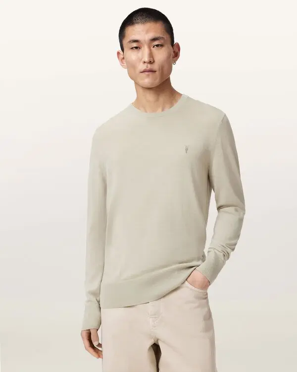 ALLSAINTS Mode Merino Ramskull Sweater - Powdered Green