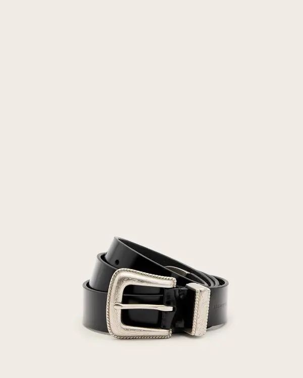 ALLSAINTS Chuck Leather Western Belt - Black