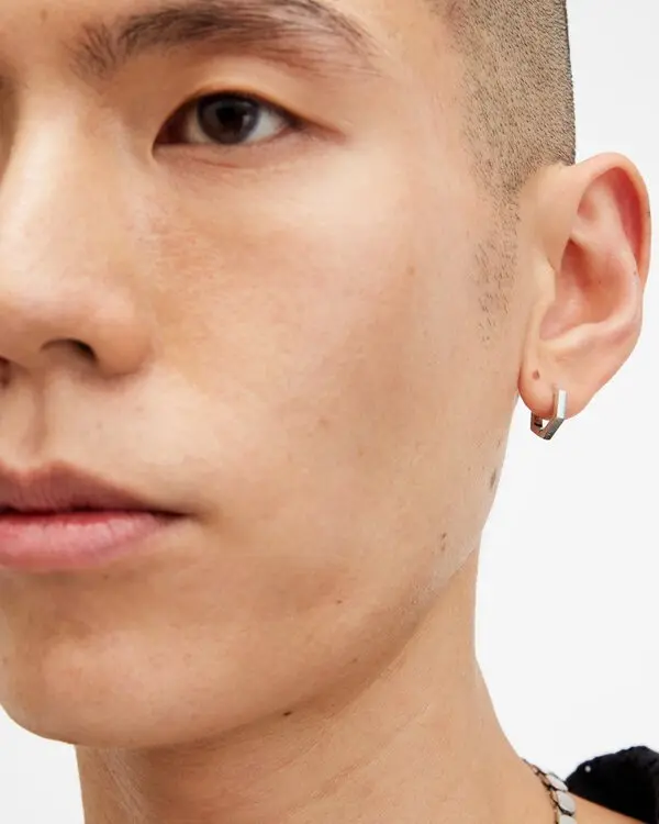 ALLSAINTS Hex Hoop Earring - Warm Silver