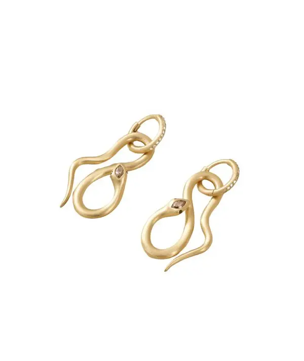 Ileana Makri Jungle Snake 18-karat Diamond Hoop Earrings - Gold