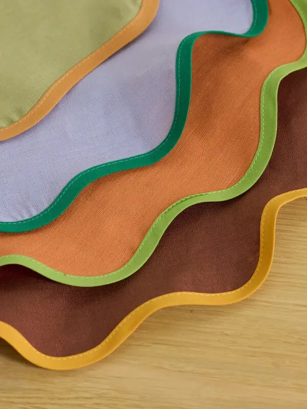 La DoubleJ Cloud Set Of Four Linen Placemats - Multi