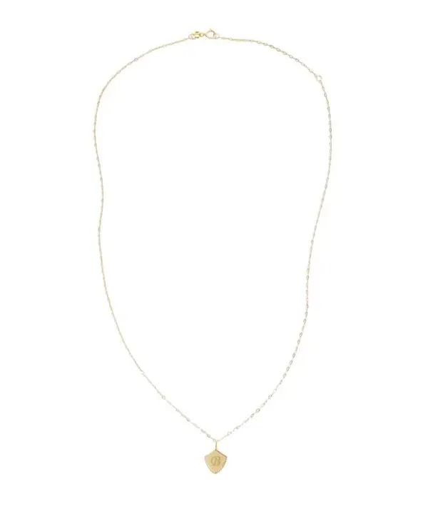 STONE AND STRAND Mini Shield 10-karat Necklace - Gold