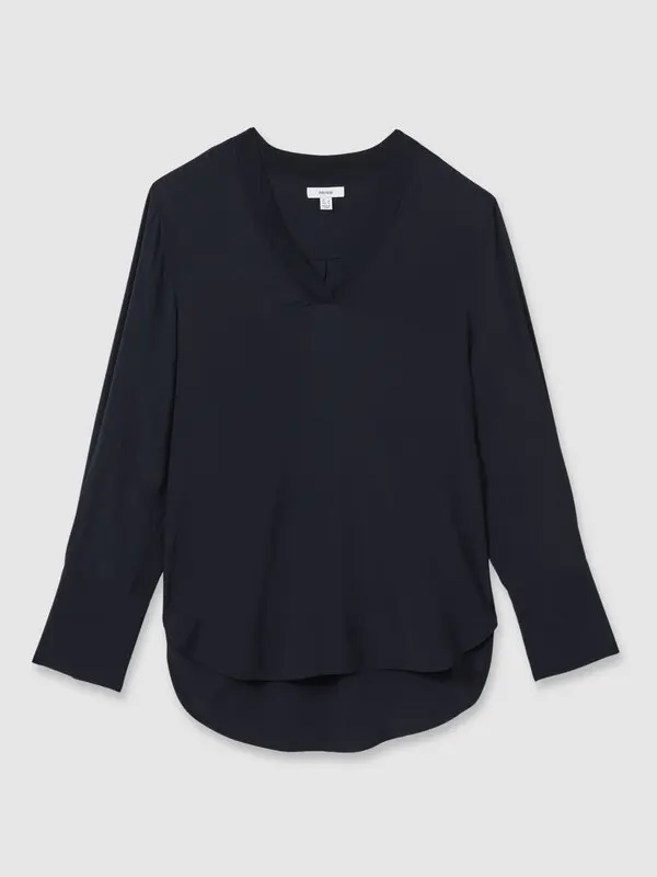 REISS Tash Relaxed Top - Navy