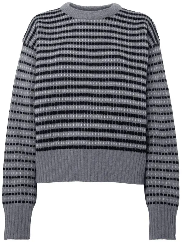 JW Anderson Striped Jacquard Wool Sweater - Grey