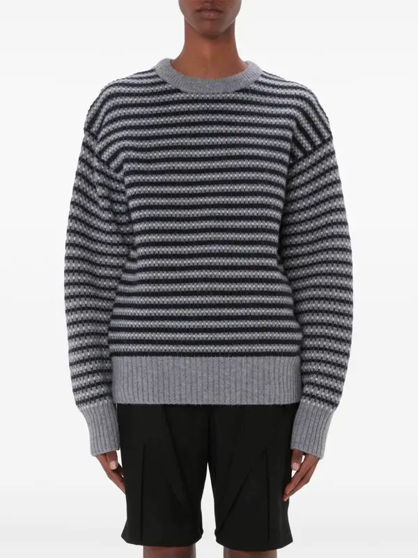JW Anderson Striped Jacquard Wool Sweater - Grey