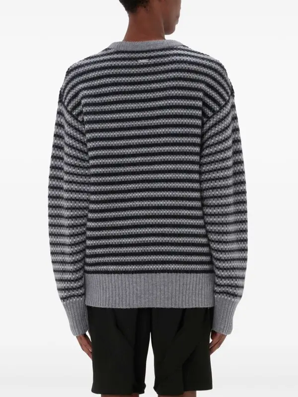 JW Anderson Striped Jacquard Wool Sweater - Grey