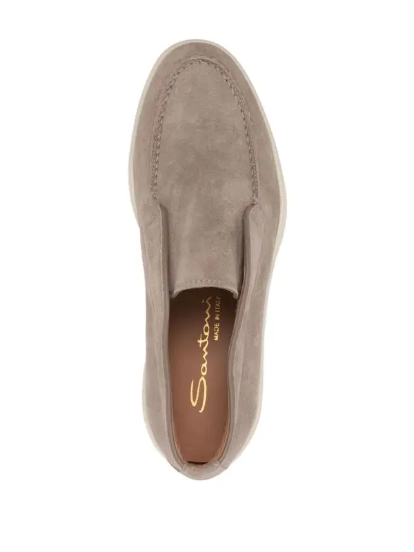 Santoni Suede Slip-on Boots - Brown