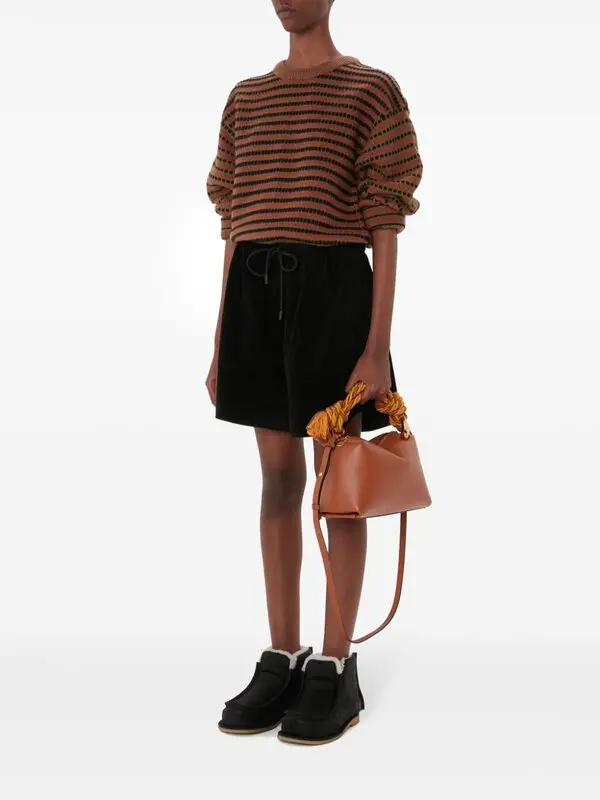 JW Anderson Striped-jacquard Wool Sweater - Brown