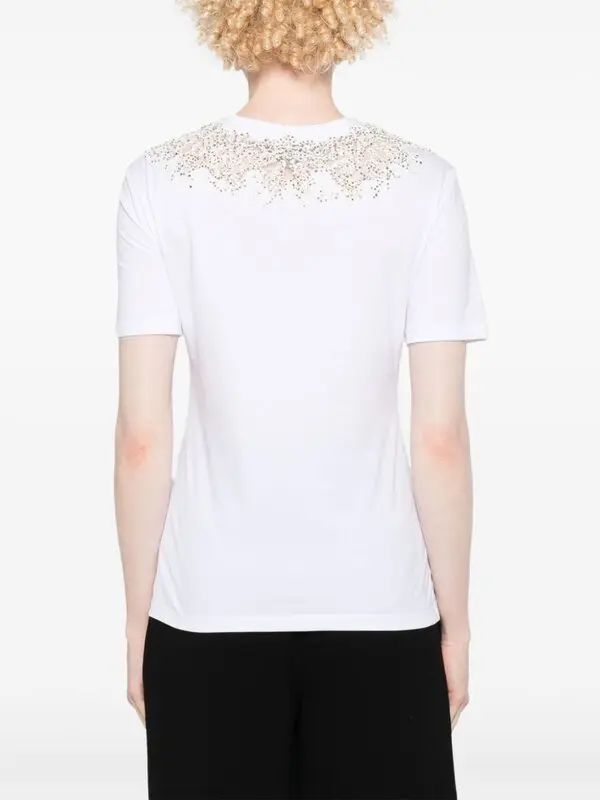 Ermanno Scervino Lace-detail Crystal-embellished T-shirt