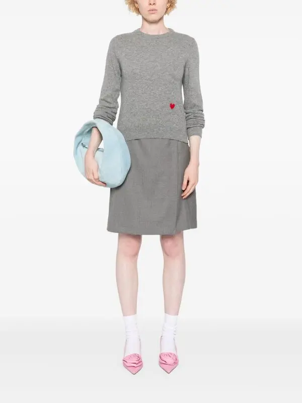 Moschino Heart-embroidered Sweater - Grey