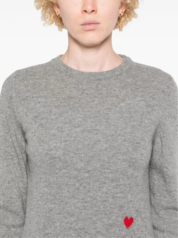 Moschino Heart-embroidered Sweater - Grey