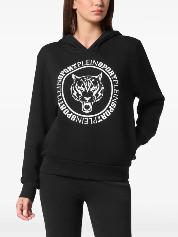 PLEIN SPORT Logo-print Hoodie - Black