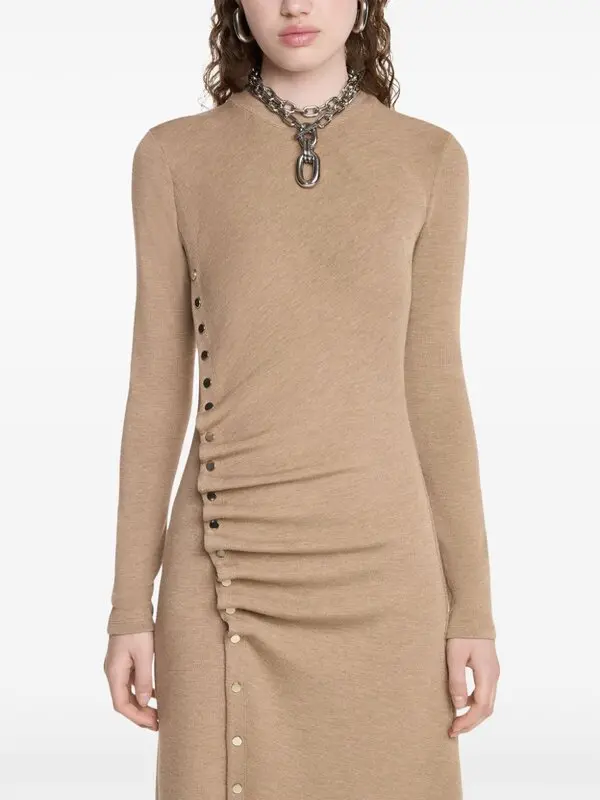 Rabanne Asymmetric Long-sleeve Dress