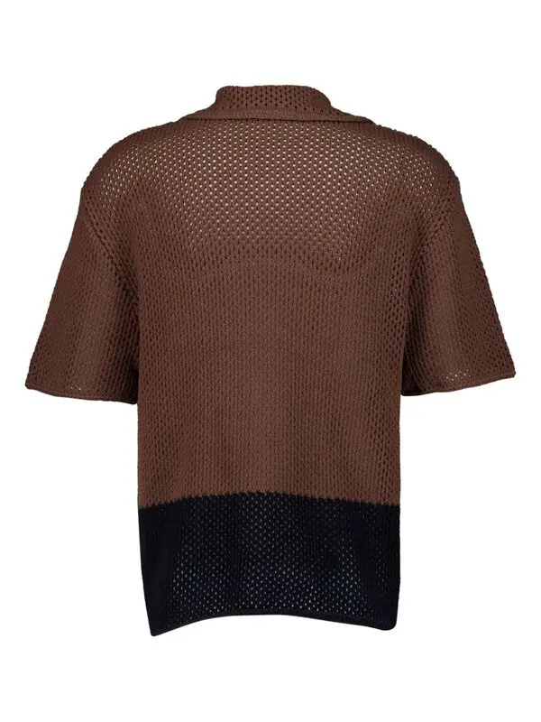 Commas Two-tone Crochet Polo Shirt
