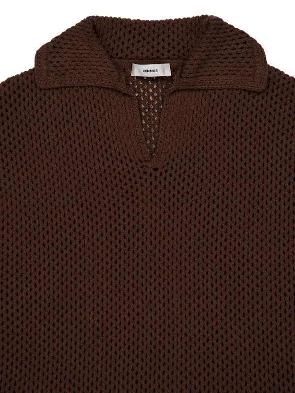 Commas Two-tone Crochet Polo Shirt