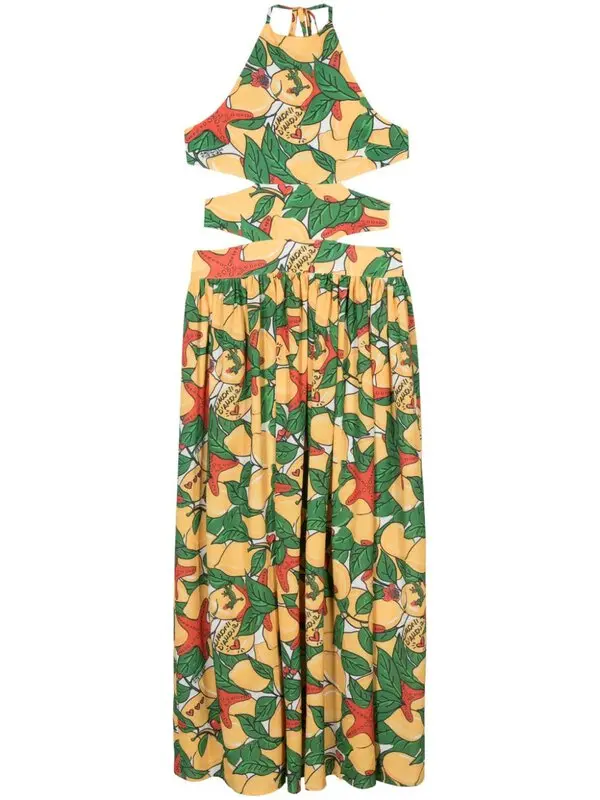 ALESSANDRO ENRIQUEZ Lemon-print Maxi Dress