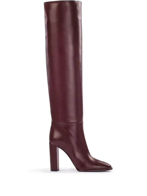 LE SILLA 110mm Elsa Block-heel Leather Boots - Red