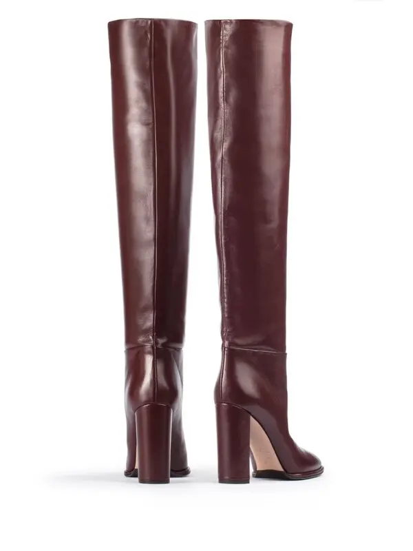 LE SILLA 110mm Elsa Block-heel Leather Boots - Red