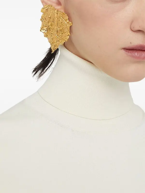 JIL SANDER Leaf Pendant Earrings