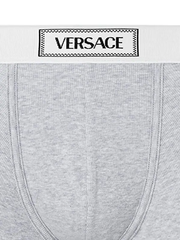 Versace Cotton Ribbed Long Trunks