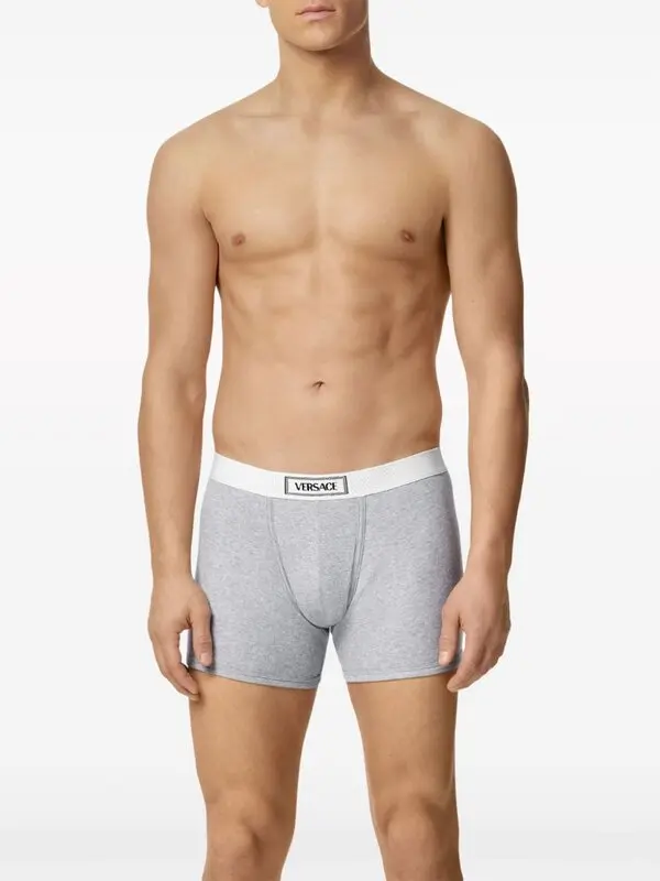 Versace Cotton Ribbed Long Trunks