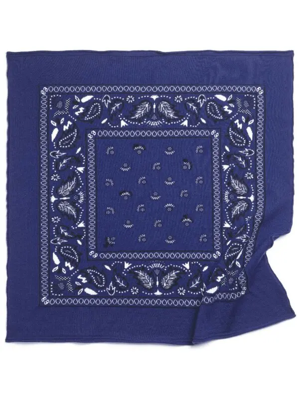 BARRIE Bandana-print Scarf - Blue